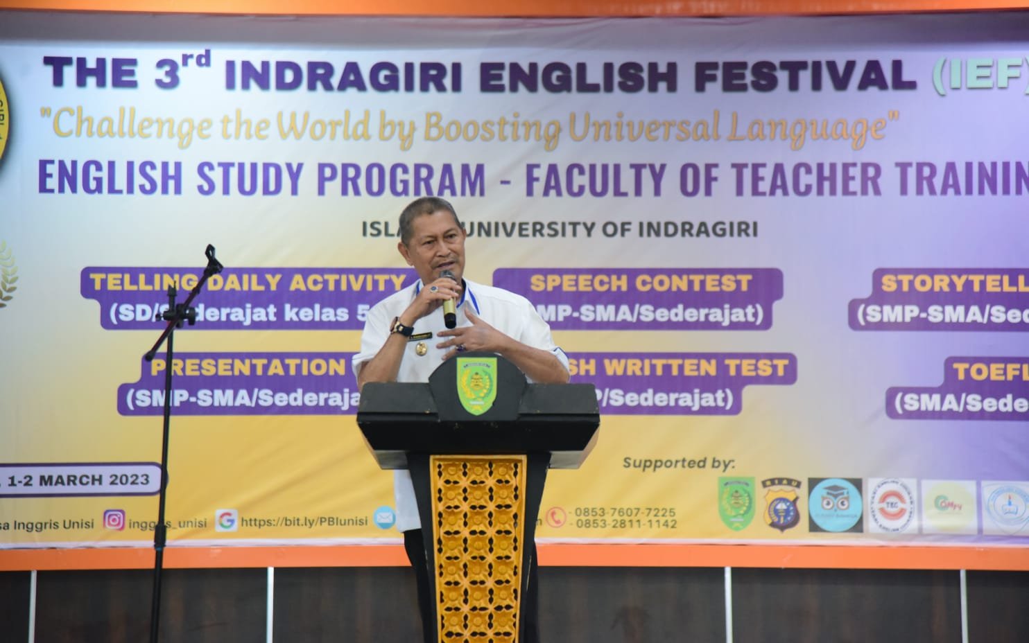 Cetak SDM yang Unggul, Wabup H.Syamsuddin Uti Buka IEF Dengan Bahasa Inggris Tembilahan - Wakil ...